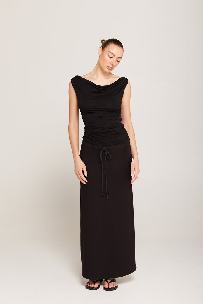 Le Buns | Ribbed Organic Cotton Cami Fine Strap Top | Black | Size 6 ...